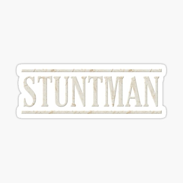 "Stuntman (white)" Sticker for Sale by masubian | Redbubble