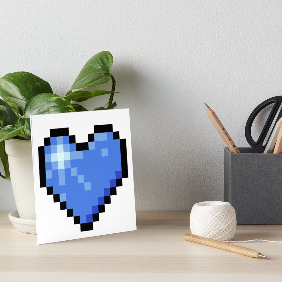 "Blue Pixel Heart" Art Board Print by foolsagacity | Redbubble