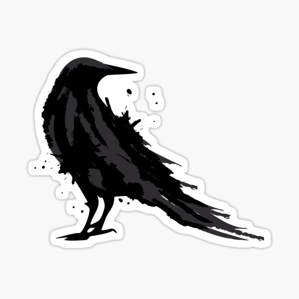 "A black raven" Sticker for Sale by Kisho | Redbubble