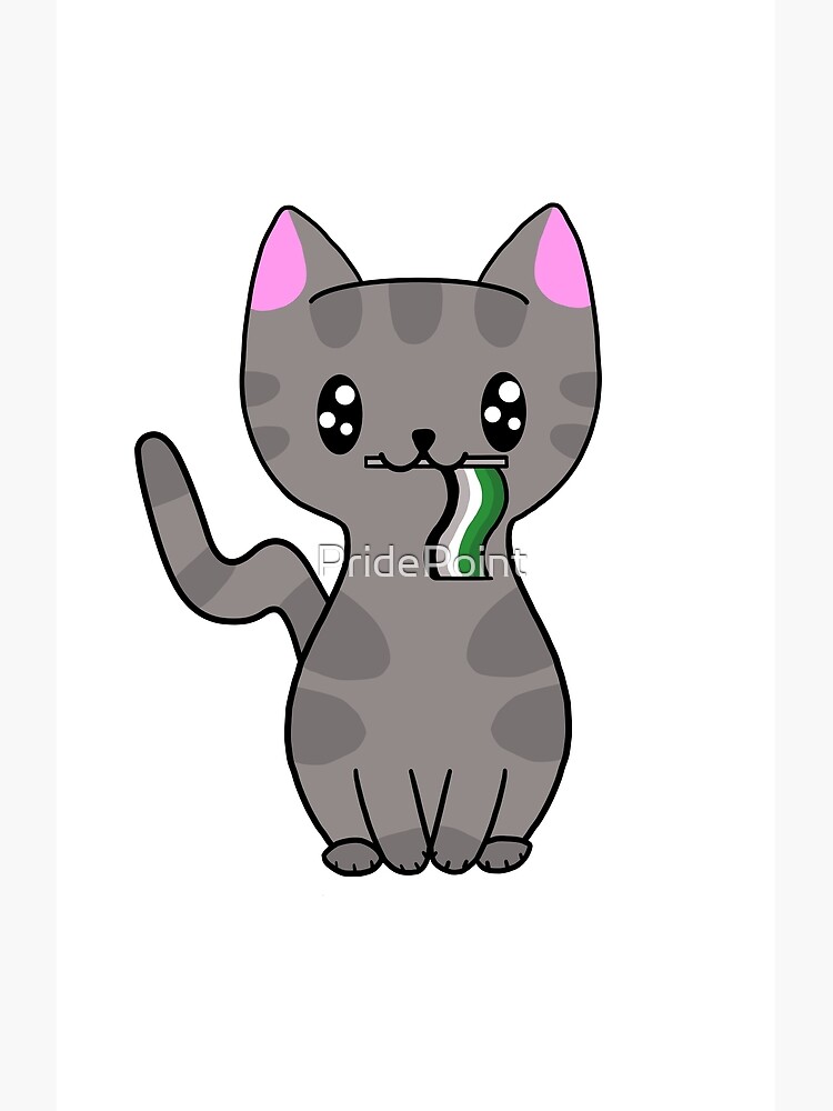 "Aromantic Pride Cat" Poster for Sale by PridePoint | Redbubble