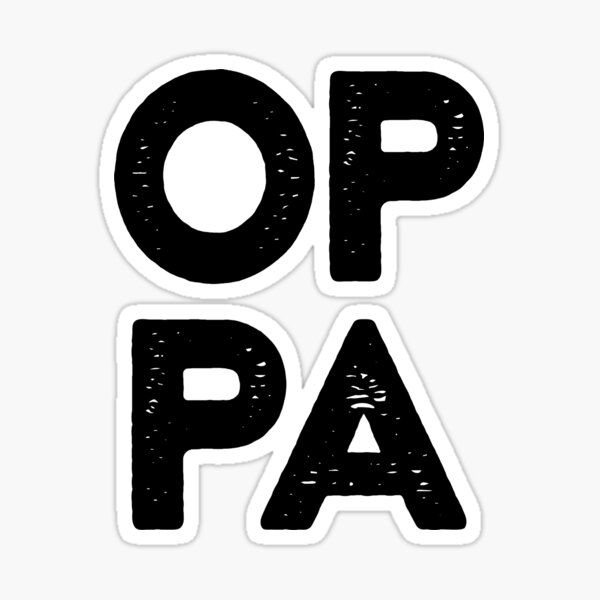 "OPPA square design" Sticker for Sale by OKfighting | Redbubble