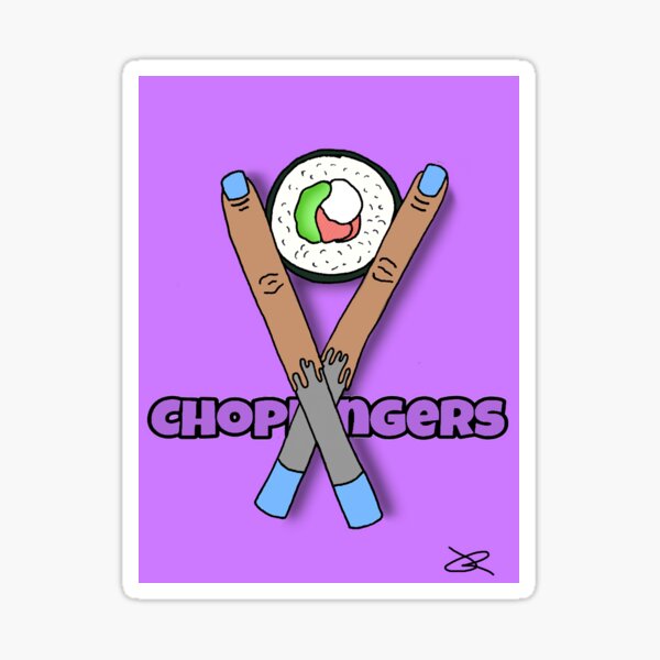 "Chopstick Fingers" Sticker for Sale by DickieDorri | Redbubble