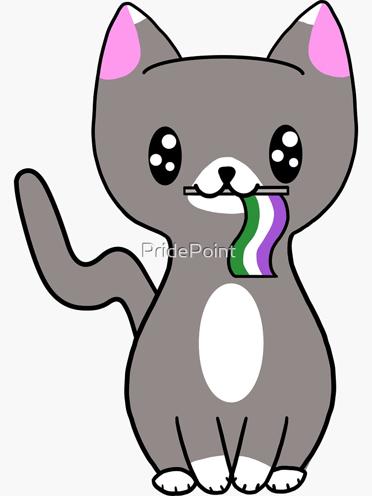 "Genderqueer Pride Cat" Sticker for Sale by PridePoint | Redbubble