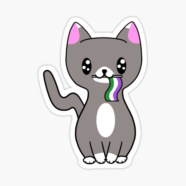 "Genderqueer Pride Cat" Sticker for Sale by PridePoint | Redbubble