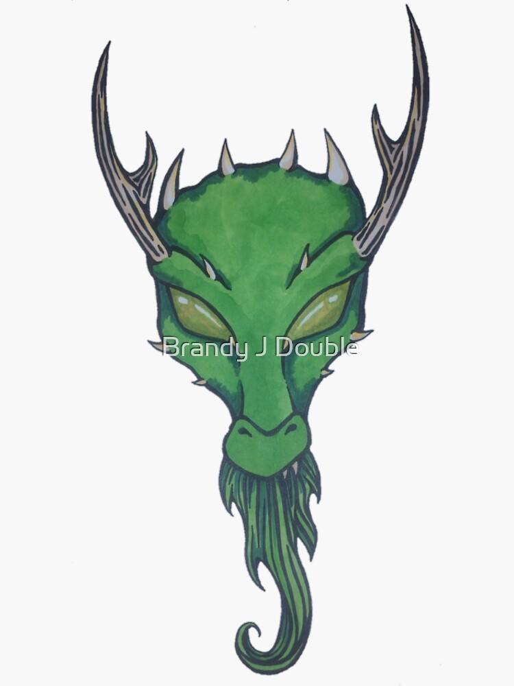 "Forest dragon face" Sticker for Sale by DoubleBrandy | Redbubble