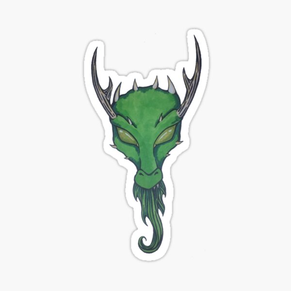 "Forest dragon face" Sticker for Sale by DoubleBrandy | Redbubble