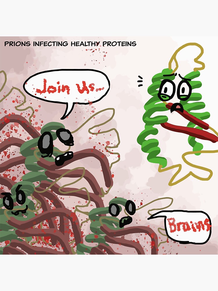 "Prion Zombie Apocalypse" Sticker for Sale by lindseytoons | Redbubble