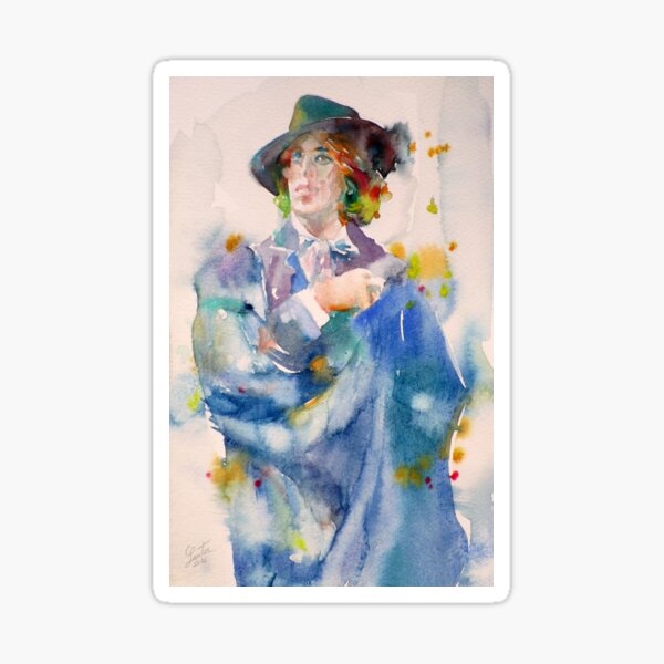 "OSCAR WILDE - watercolor portrait.18" Sticker for Sale by lautir ...