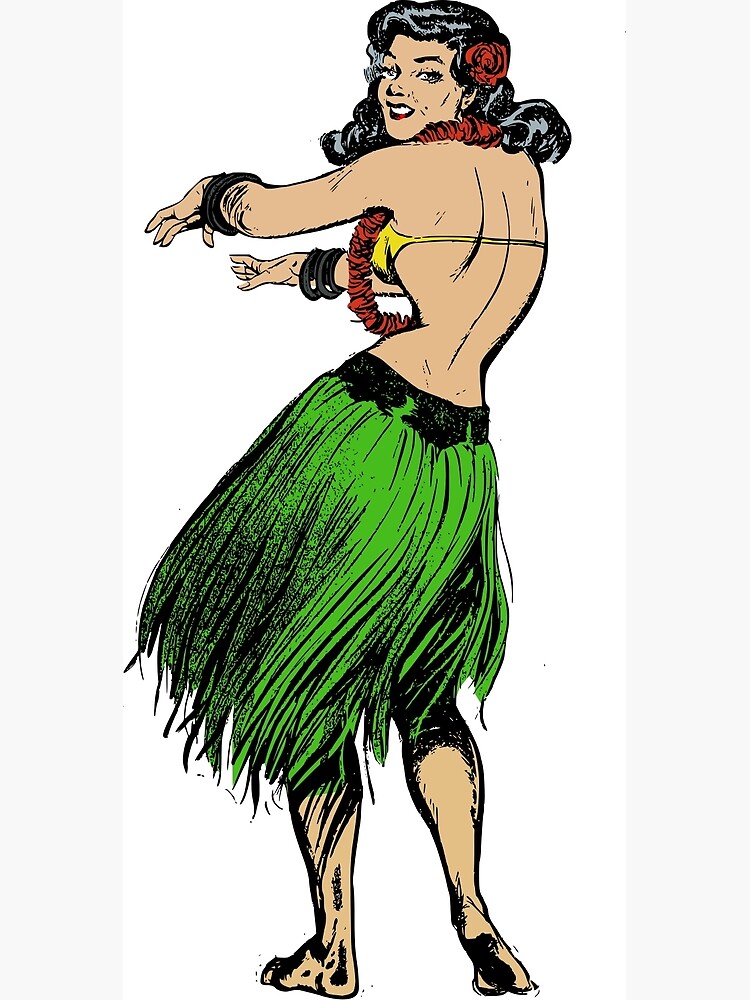 Póster «Vintage Honolulu Lulu Hula Pin-up Girl» de pdgraphics | Redbubble