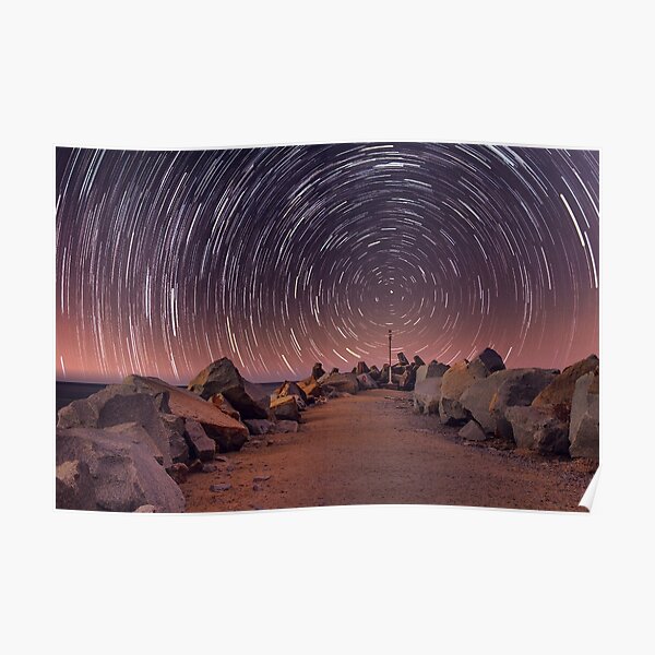 "Star Trails at Narooma Breakwall " Poster for Sale by celticfae01 ...
