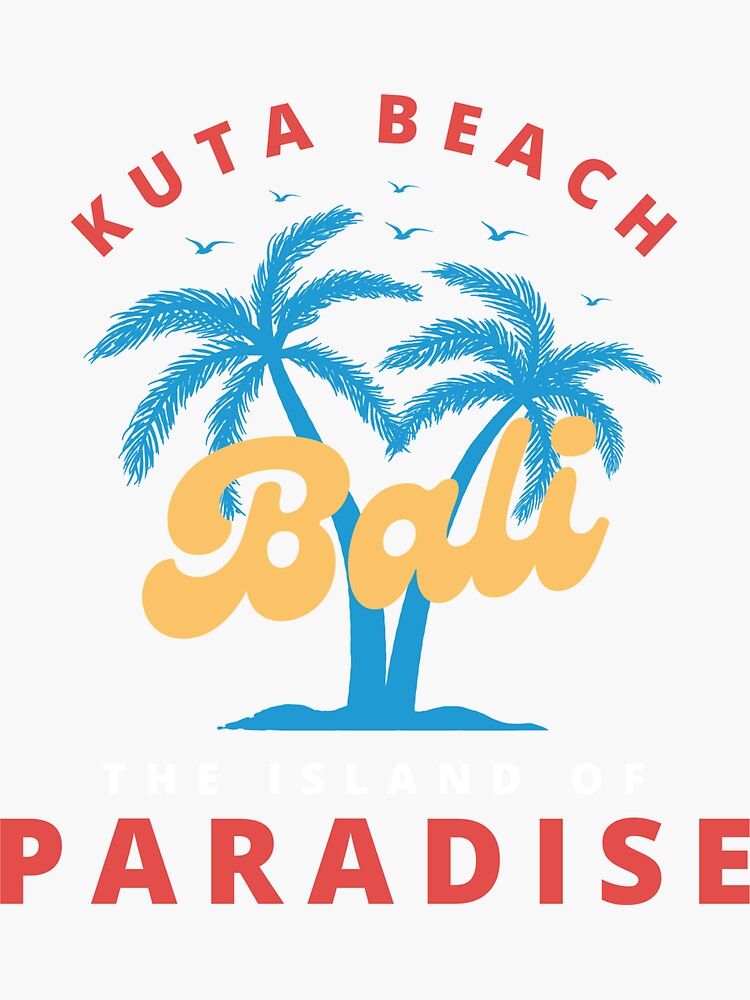 "Kuta beach, Bali - Paradise beach logos" Sticker for Sale by ...