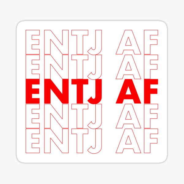 "ENTJ AF Red Personality MBTI Funny Shirt " Sticker for Sale by ...