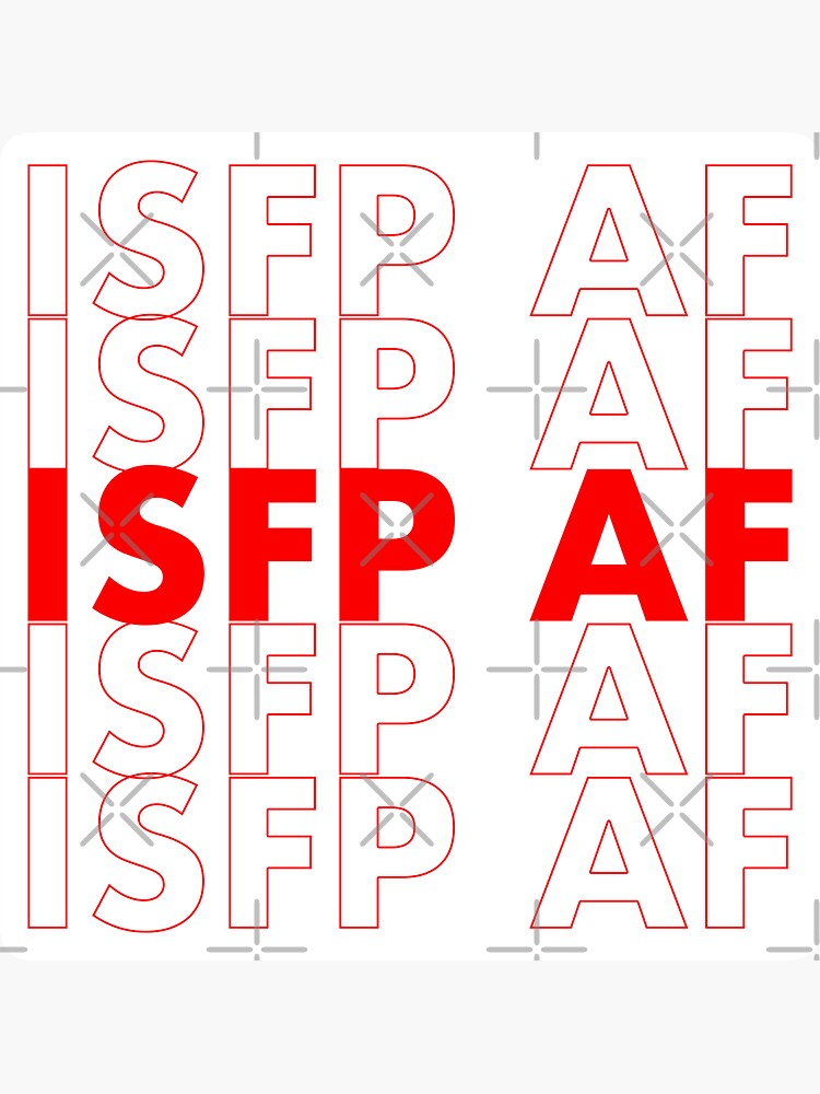 "ISFP AF Red Personality MBTI Funny Shirt " Sticker for Sale by ...