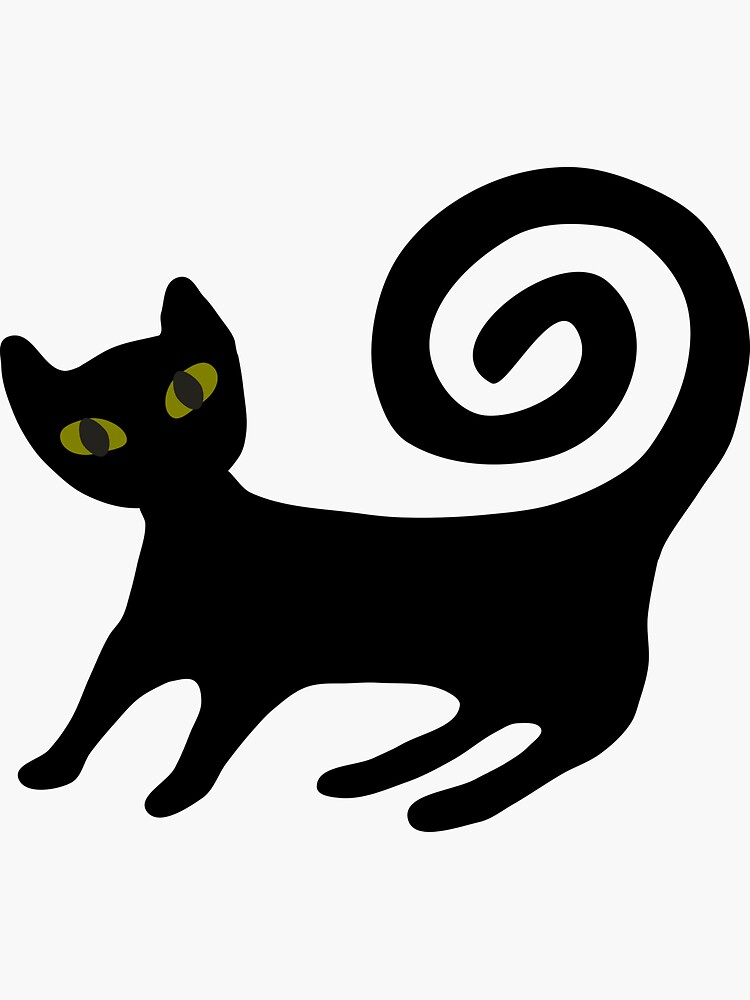 "Retro Spiral Tail Cat" Sticker for Sale by Melsky | Redbubble