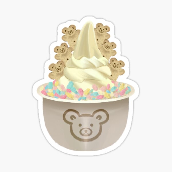 "Teddy Ice Cream Sticker ??" Sticker for Sale by ameliqdraws | Redbubble