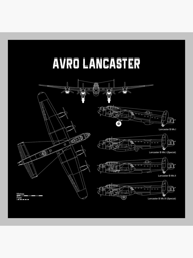 "Avro Lancaster Bomber Aircraft Airplane Blueprint" Poster for Sale by ...
