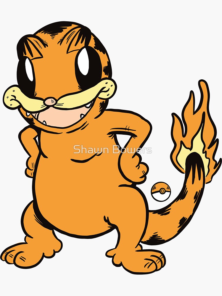 "GARFEMON #004 - Garfmander" Sticker by shawnbowers | Redbubble