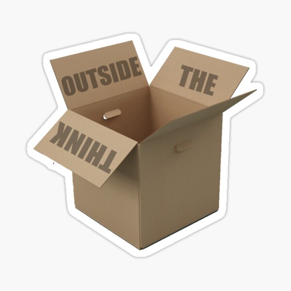 "THINK OUTSIDE THE BOX" Sticker for Sale by Mangumba | Redbubble