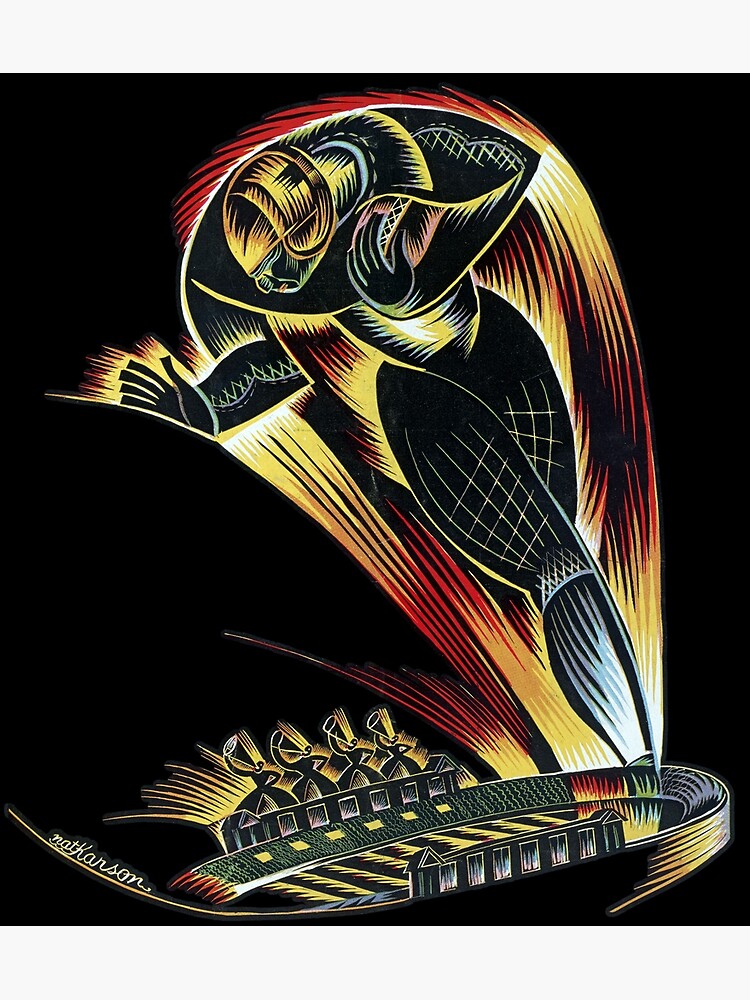 "Neon Art Deco Football" Poster for Sale by alexp01 | Redbubble