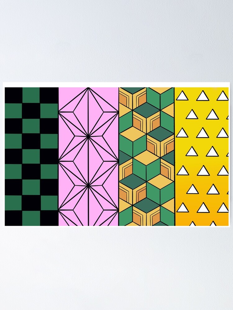 " (Demon Slayer) 4 pattern " Poster for Sale by AnimeWorld8 | Redbubble