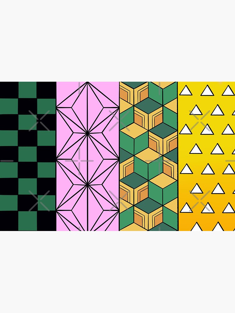 " (Demon Slayer) 4 pattern " Sticker for Sale by AnimeWorld8 | Redbubble