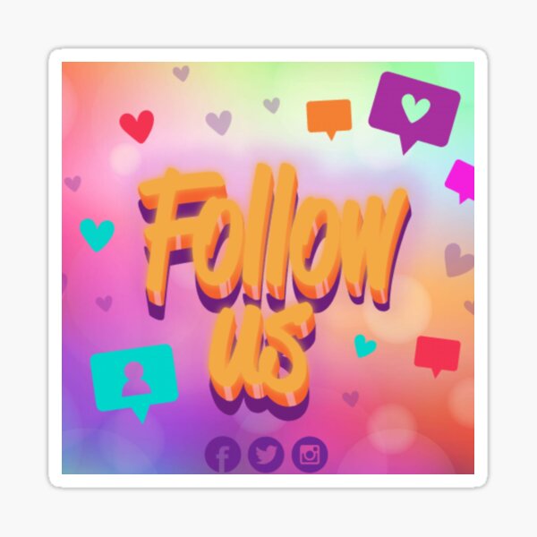 "Follow us Sticker." Sticker for Sale by Parveen789 | Redbubble