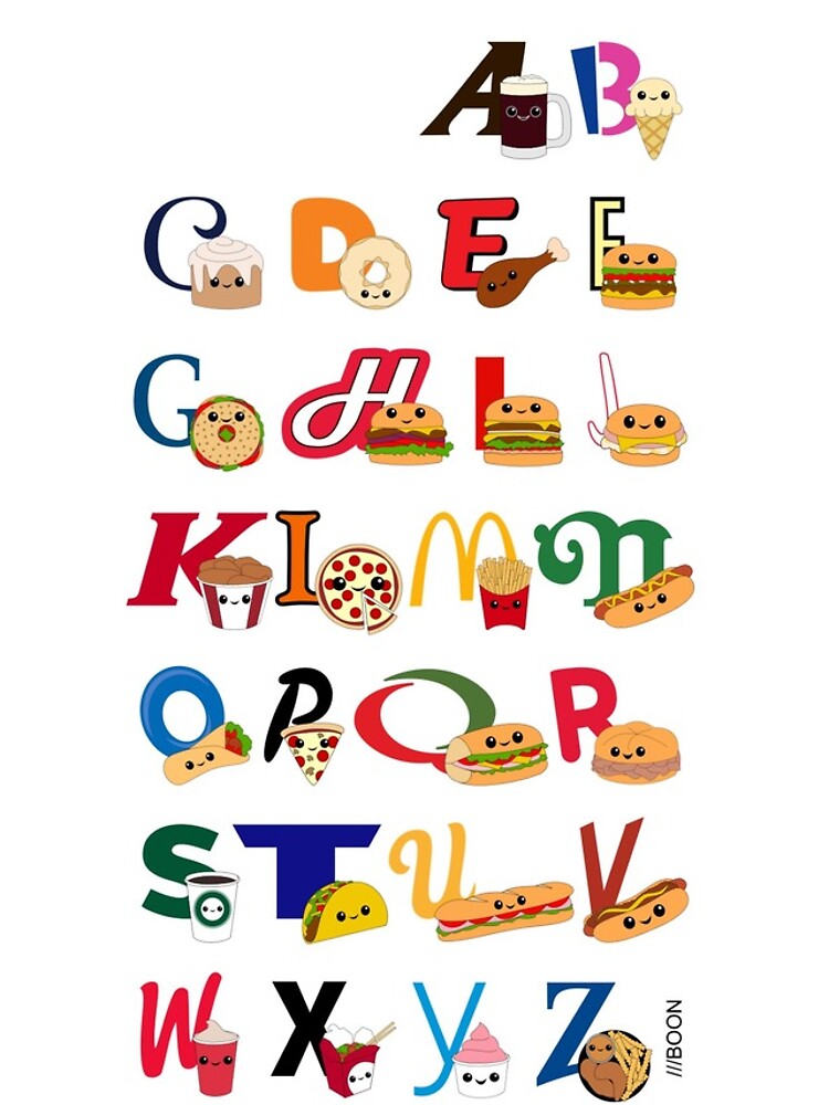 "Fast Food Alphabet" iPhone Case for Sale by mbaboon | Redbubble