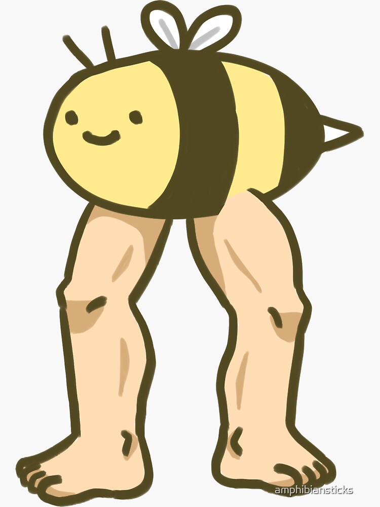 "cursed bee with legs" Sticker for Sale by amphibiansticks | Redbubble