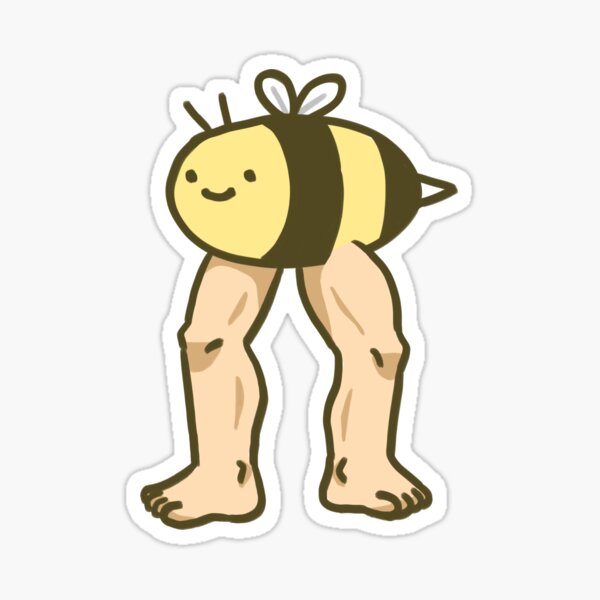 "cursed bee with legs" Sticker for Sale by amphibiansticks | Redbubble