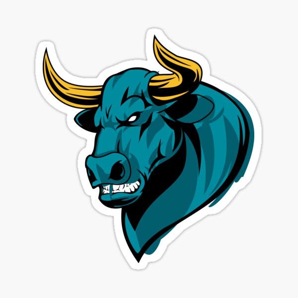 "Blue Bull" Sticker for Sale by skygenx | Redbubble