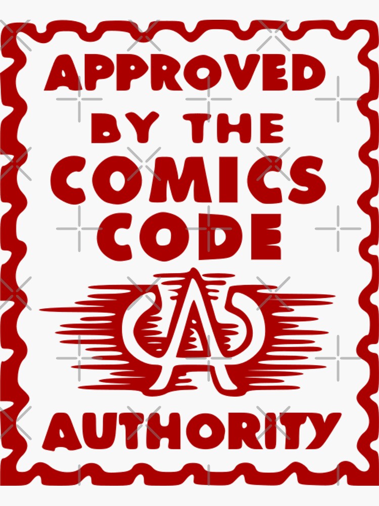 "Comic Book Code Authority Seal Red" Sticker for Sale by anghelapparel ...