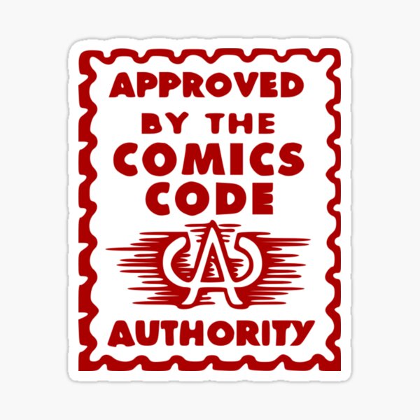 "Comic Book Code Authority Seal Red" Sticker for Sale by anghelapparel ...