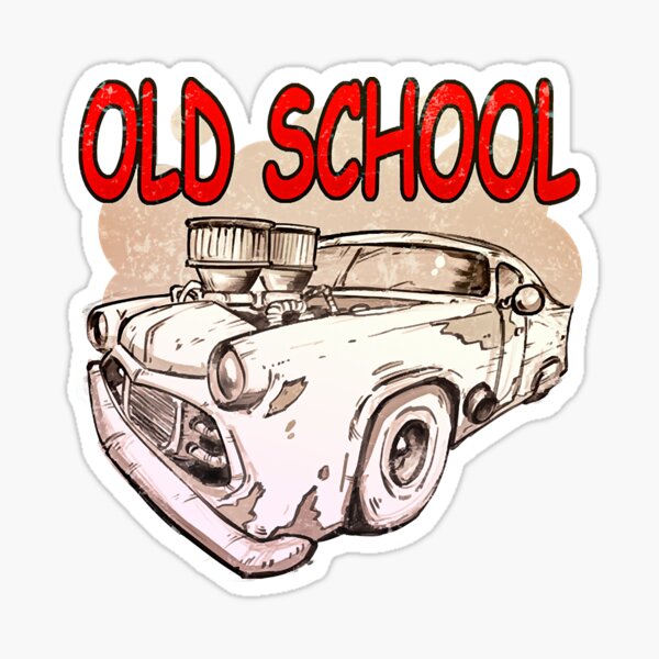 "OLD SCHOOL " Sticker for Sale by ShionBakele | Redbubble