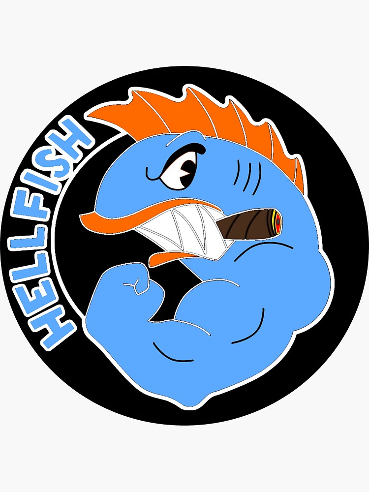 Pegatina «El logotipo de Fighting Hellfish» de BankrobberGus | Redbubble