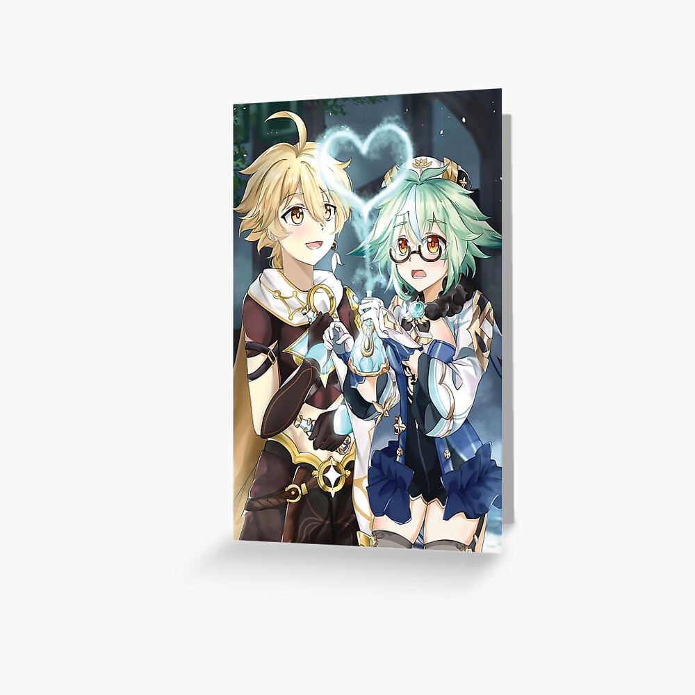 "Genshin Impact Traveler Aether " Greeting Card for Sale by delfinart ...
