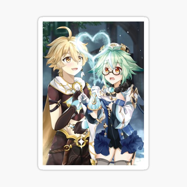 "Genshin Impact Traveler Aether " Sticker for Sale by delfinart | Redbubble