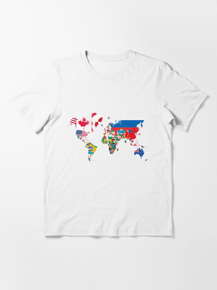 "Traveler World Map Flags " T-shirt by CroDesign | Redbubble