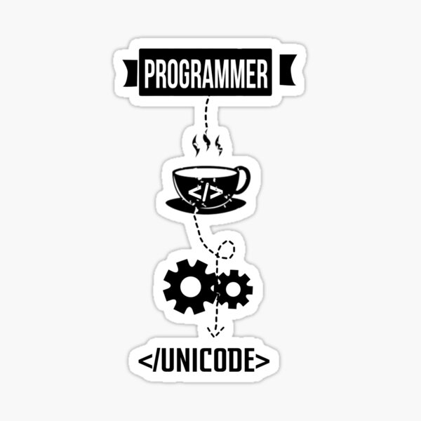 "PROGRAMMER & COFFEE BECAME UNICODE" Sticker for Sale by Ouadban0 ...
