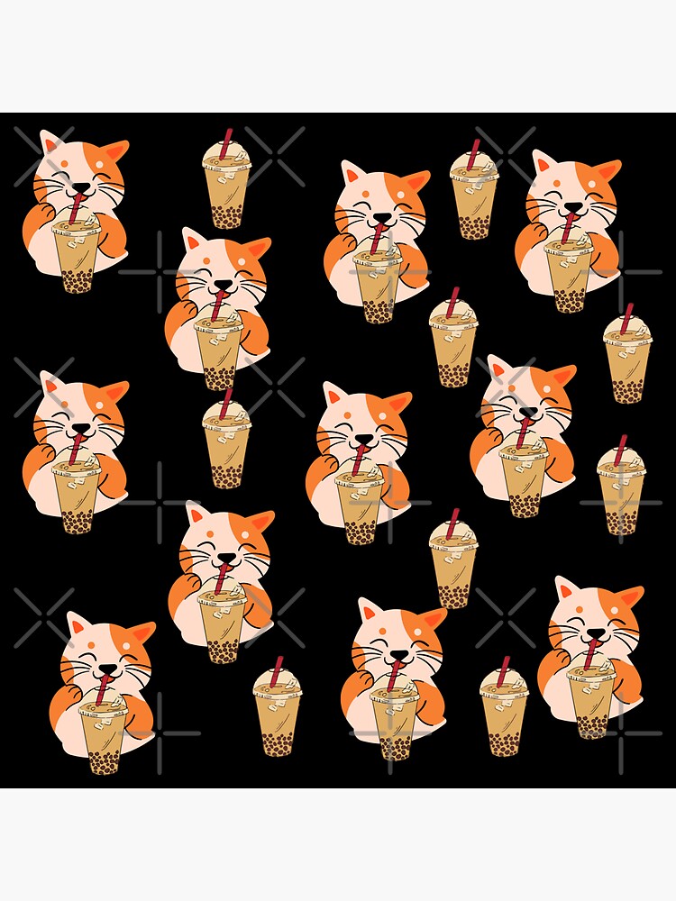 "Copy of Aesthetic Cat Drinking Boba" Sticker for Sale by OneStopMerch ...