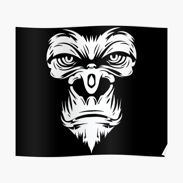 "cool monkey face fashion vector 2021" Poster by Graphic123 | Redbubble