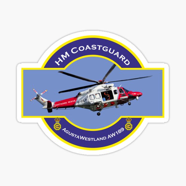 " HM Coastguard Search and rescue helicopter" Sticker for Sale by ...