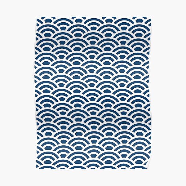 "Japanese Pattern Wagara Waves Seigaiha" Poster for Sale by ...