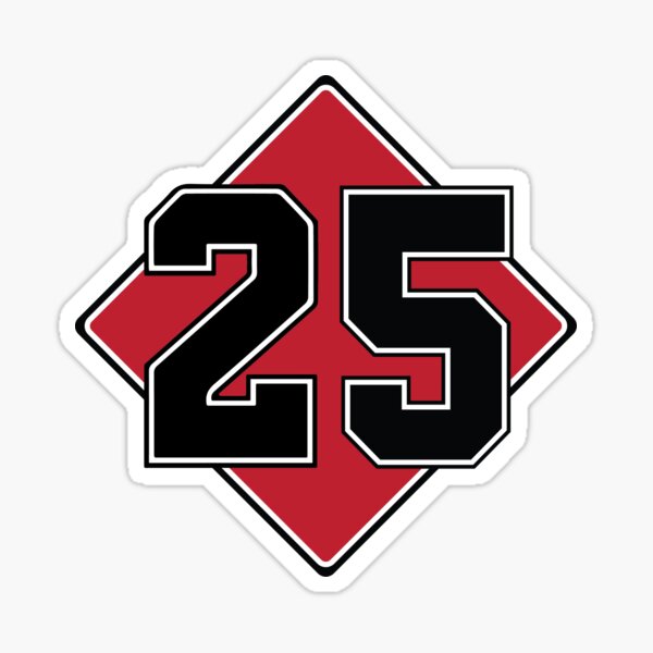 "Iconic Number 25 V2" Sticker for Sale by abelpronet | Redbubble