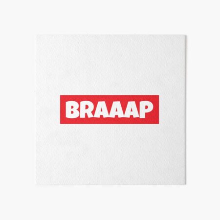 "BRAAAP - Cool Motorcycle Helmet Funny Car Bumper Text" Art Board Print ...