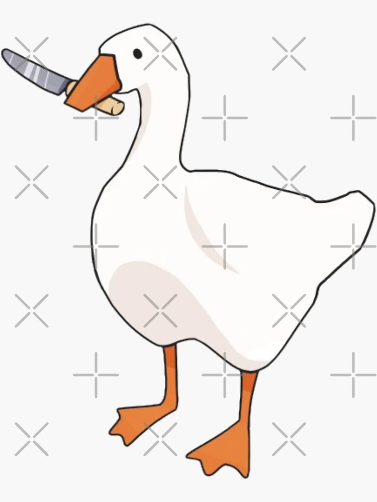 "Duck with a knife" Sticker for Sale by PunPedia | Redbubble