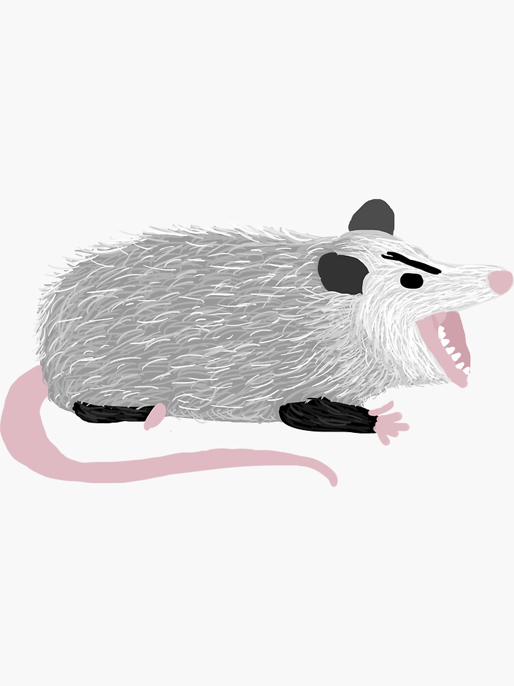 "Angry Screaming Possum Digital Art" Sticker for Sale by Nateynatee ...