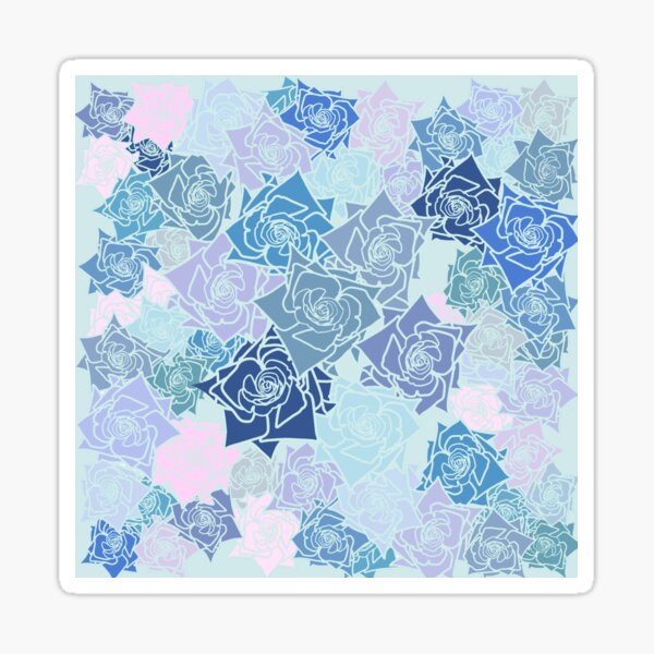 "Lined flowers- blue gradient " Sticker for Sale by wiwiart | Redbubble