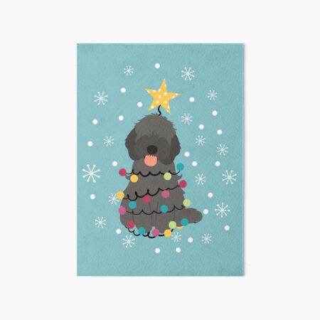 "Black Cockapoo Cavapoo Cavoodle Christmas Tree" Art Board Print for ...