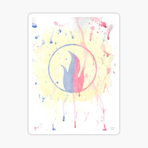 "Watercolor Pyro Logo" Sticker for Sale by HauntedIndigo | Redbubble