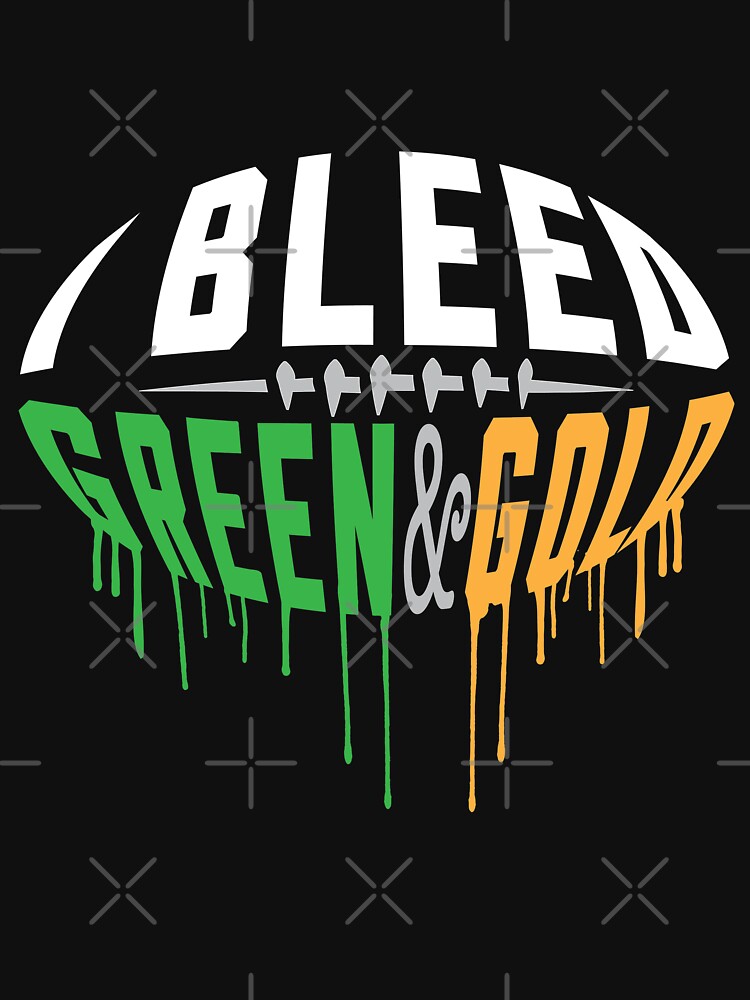 "I BLEED GREEN AND GOLD" T-shirt for Sale by kernitees | Redbubble ...